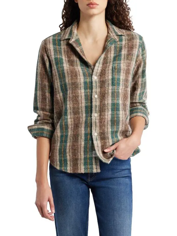 Frank & Eileen Eileen Relaxed Button-up Shirt - Brown Green Sand Plaid
