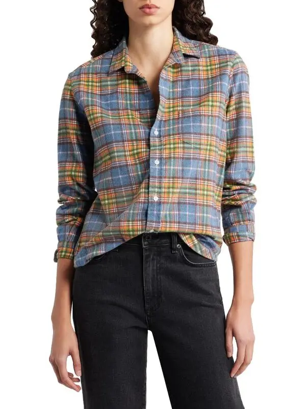 Frank & Eileen Eileen Relaxed Button-up Shirt - Orange Green Blue Plaid