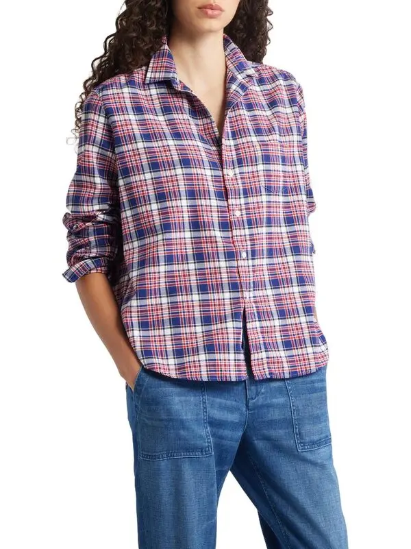 Frank & Eileen Eileen Relaxed Button-up Shirt - White Black Red Plaid