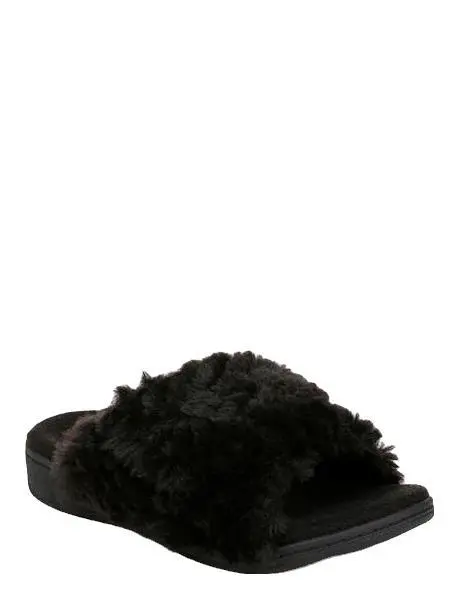 Vionic Relax Ii Plush Slide Sandal - Black
