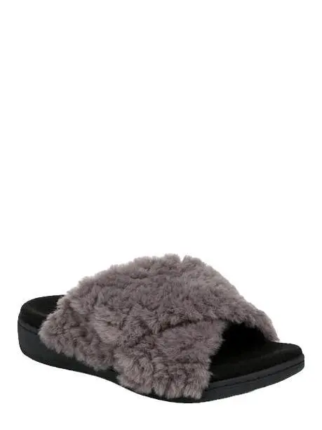 Vionic Relax Ii Plush Slide Sandal - Charcoal