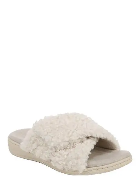 Vionic Relax Ii Plush Slide Sandal - Cream