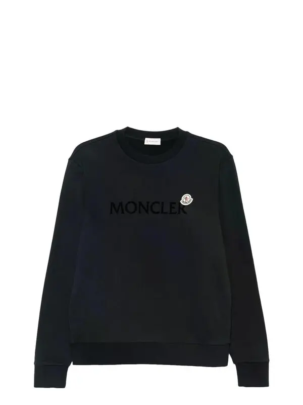 Moncler Flocked-logo Cotton Sweatshirt - Blue