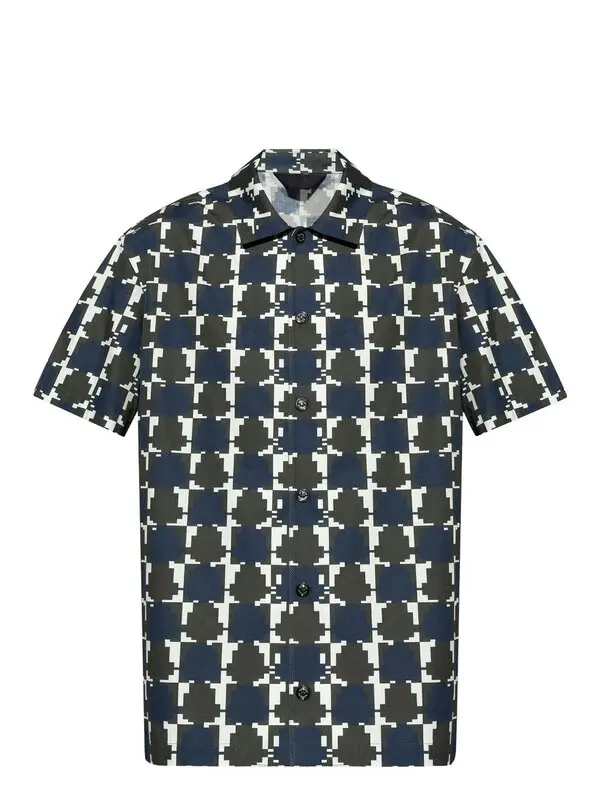 Moncler Monogram Cotton Shirt - Blue