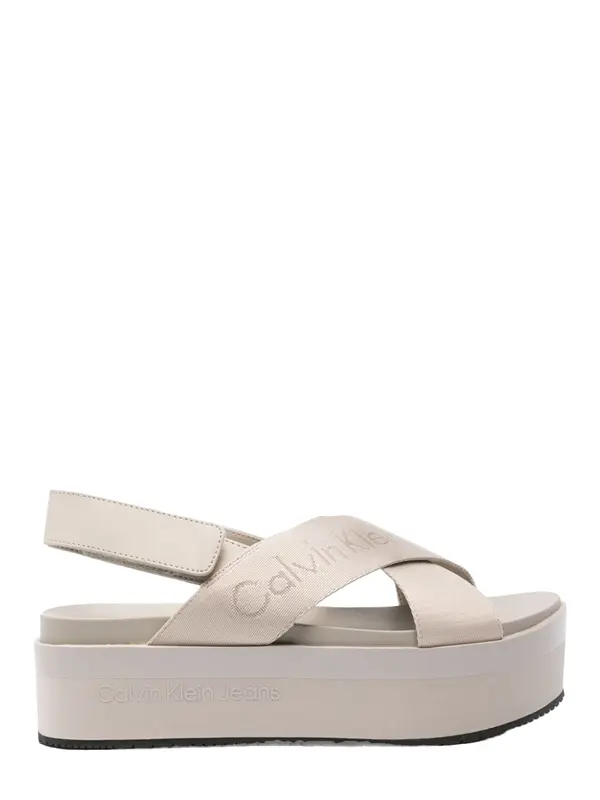 Calvin Klein 55mm Flatform Slingback Sandals - Neutrals