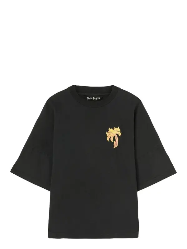 Palm Angels Logo-print Cotton T-shirt - Black