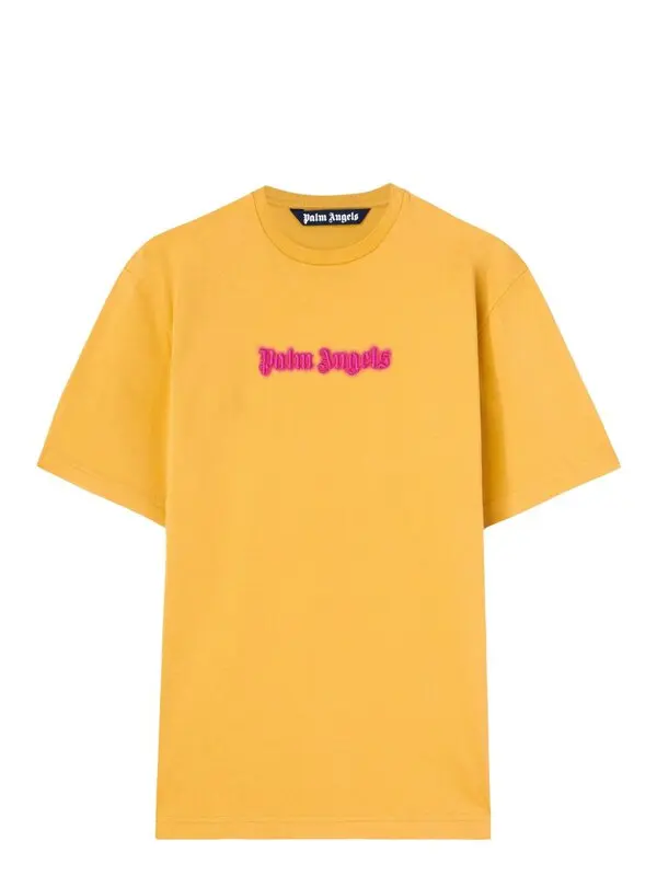 Palm Angels Logo-print Cotton T-shirt - Yellow