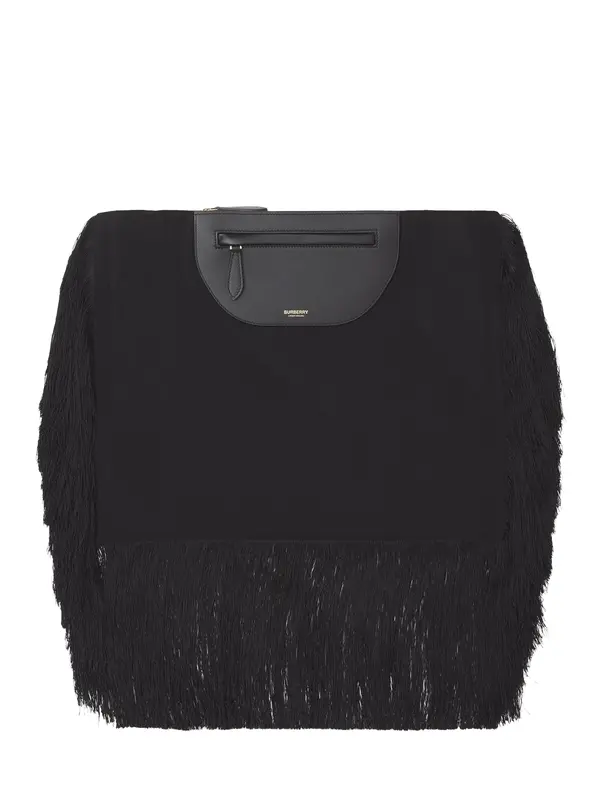 Burberry Fringe-detail Clutch - Black