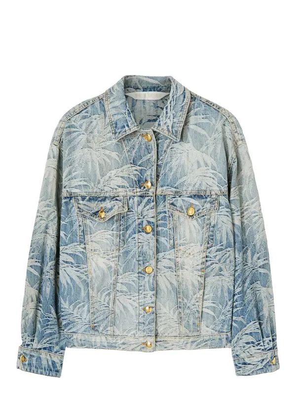 Palm Angels Palm Tree Denim Jacket - Blue