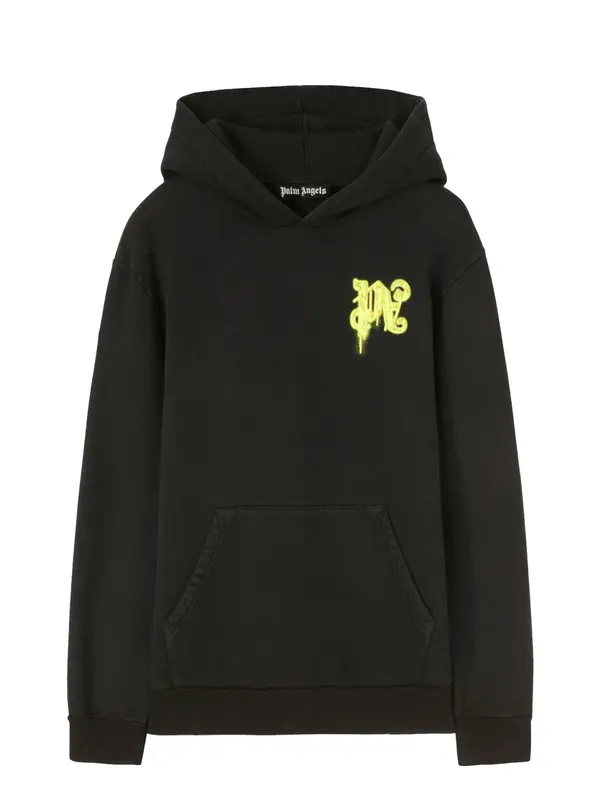 Palm Angels Thinking Pencil Cotton Hoodie - Black