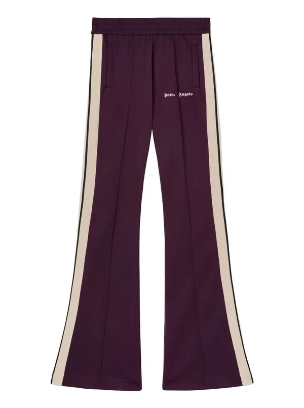 Palm Angels Logo-embroidered Flared Track Pants - Purple