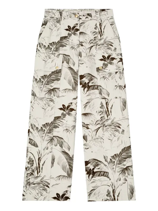 Palm Angels Jungle Wide-leg Cargo Trousers - Neutrals