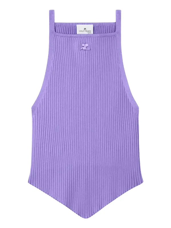 COURREGES Rib-knit Tank Top - Purple