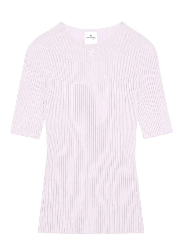 COURREGES Ribbed Knit Sweater - Pink