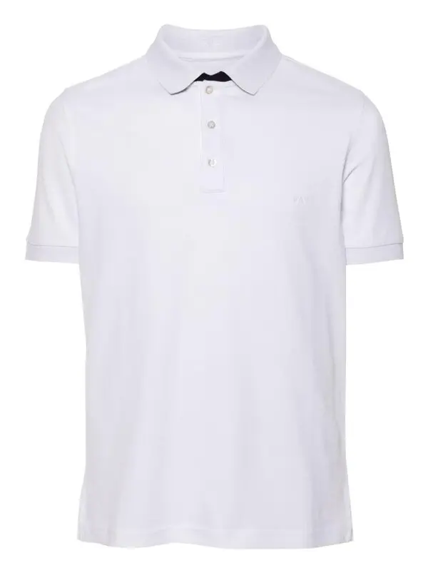 FAY Logo-embroidered Piqué Polo Shirt - White