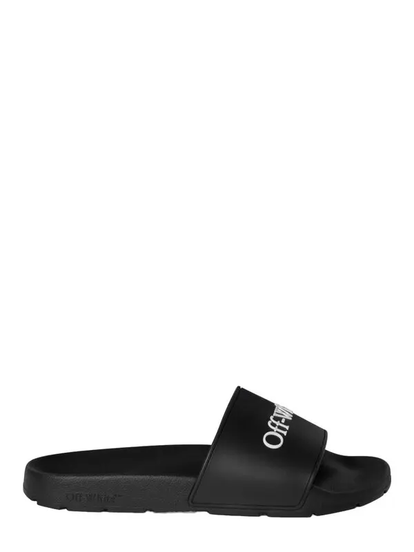 Off-White Logo-print Slides - Black