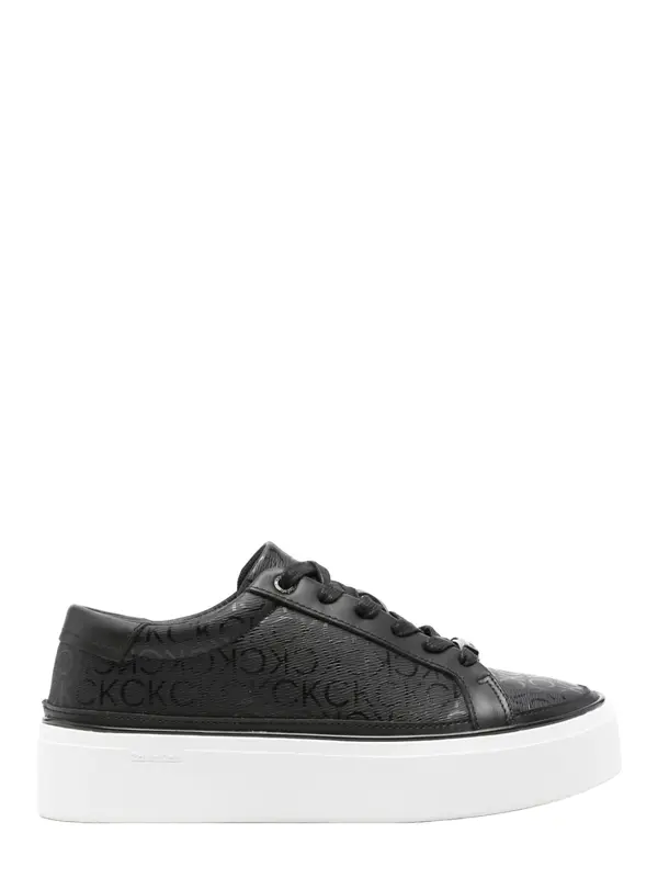 Calvin Klein Monogram Flatform Sneakers - Black