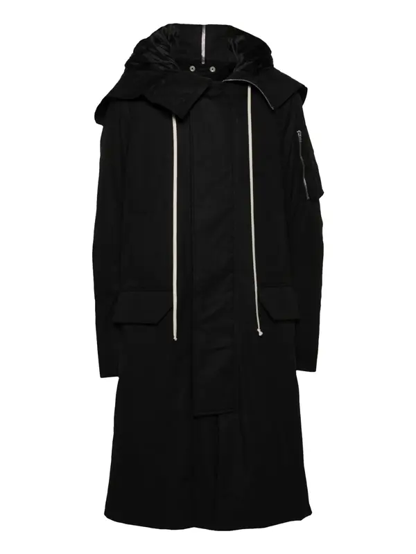 Rick Owens Hooded Padded Coat - Black
