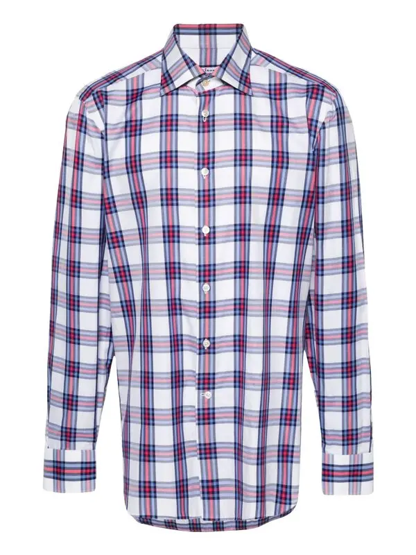 Kiton Checked Cotton Shirt - White