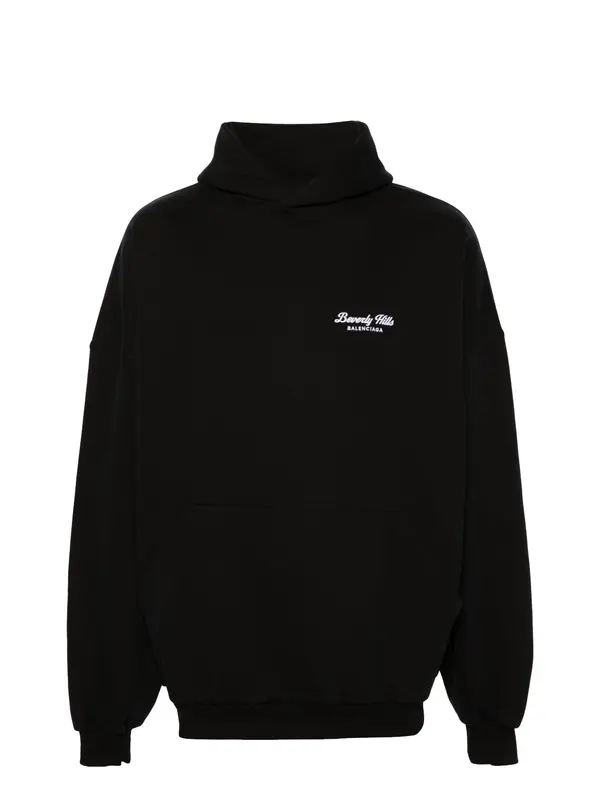 Balenciaga Beverly Hills Embroidered Hoodie - Black