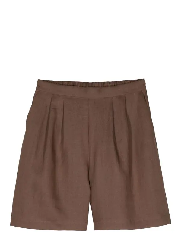 Asceno Carros High-waist Bermuda Shorts - Brown