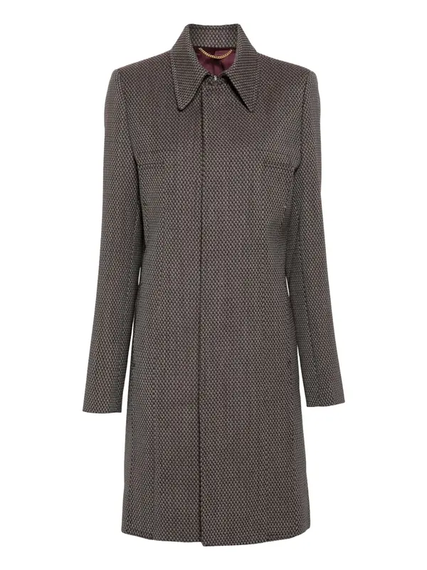 Victoria Beckham Jacquard Single-breasted Coat - Brown