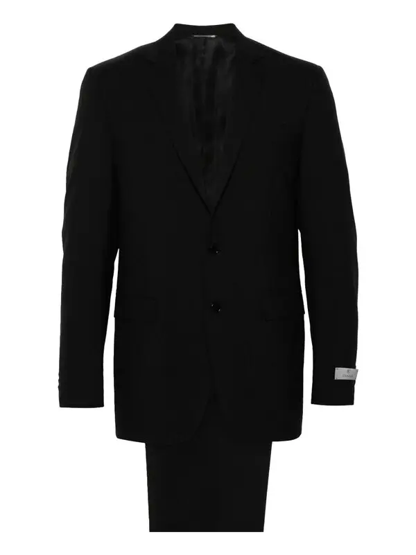Canali Single-breasted Wool Suit - Black