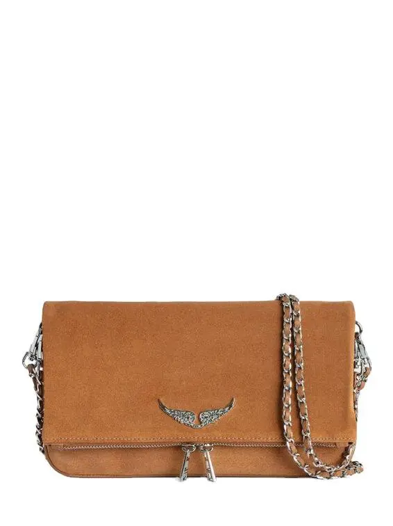 Zadig&Voltaire Rock Suede Clutch - Brown