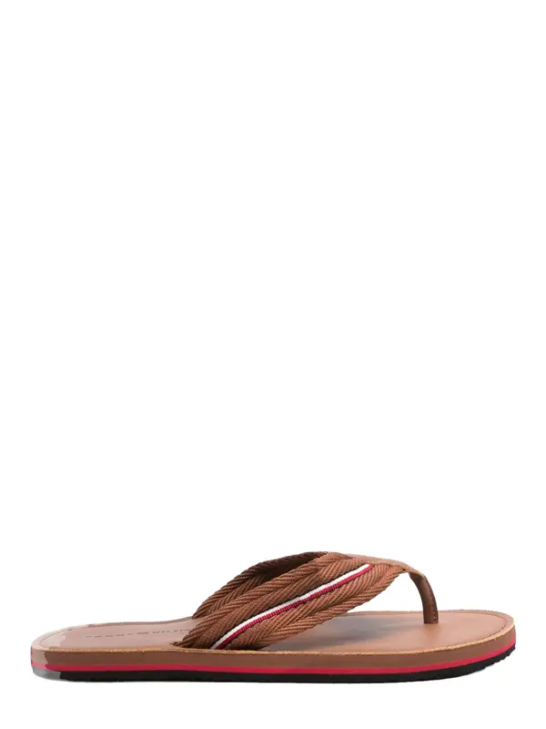 Tommy Hilfiger Stripe-detail Flip Flops - Brown