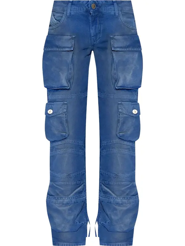 Attico Low-rise Cargo Jeans - Blue
