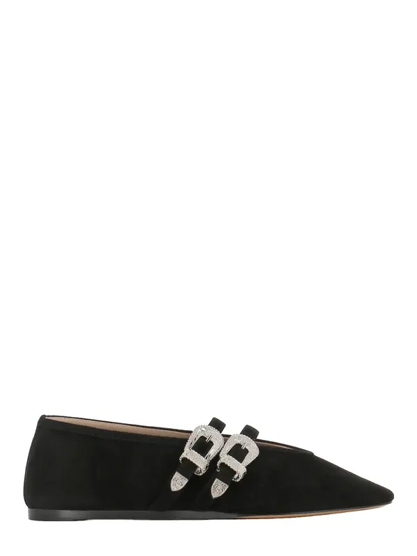 Le Monde Beryl Claudia Buckled Ballerina Shoes - Black