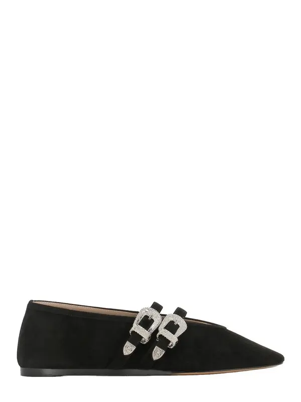 Le Monde Beryl Claudia Buckled Ballerina Shoes - Black