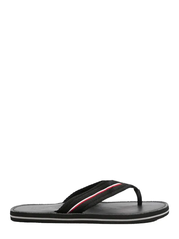Tommy Hilfiger Stripe-detail Flip Flops - Black