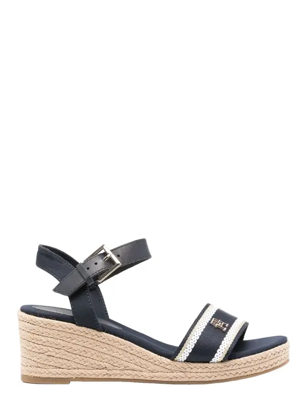 Tommy Hilfiger 65mm Th-plaque Espadrille Wedges - Blue