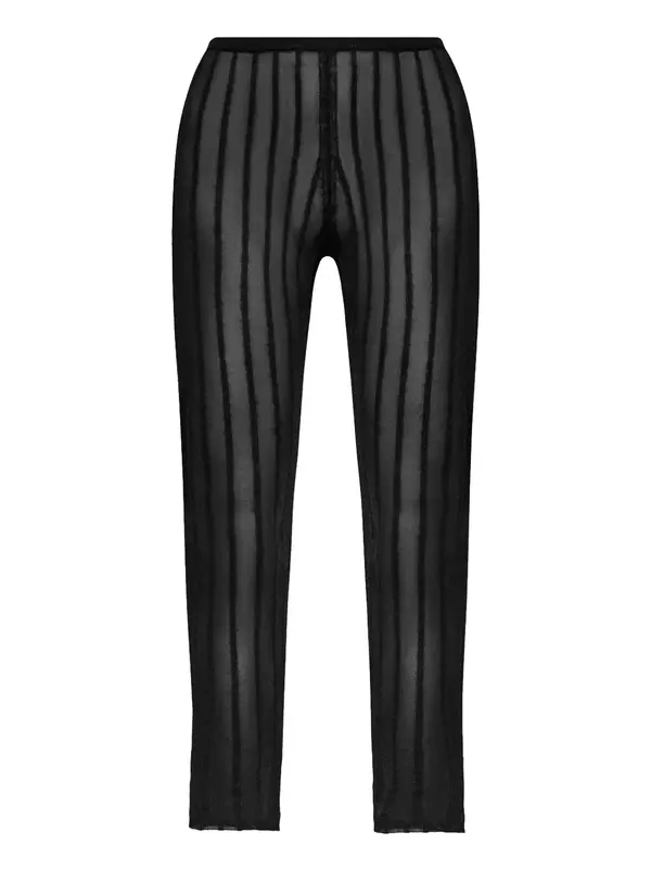 Attico Semi-sheer Striped Leggings - Black