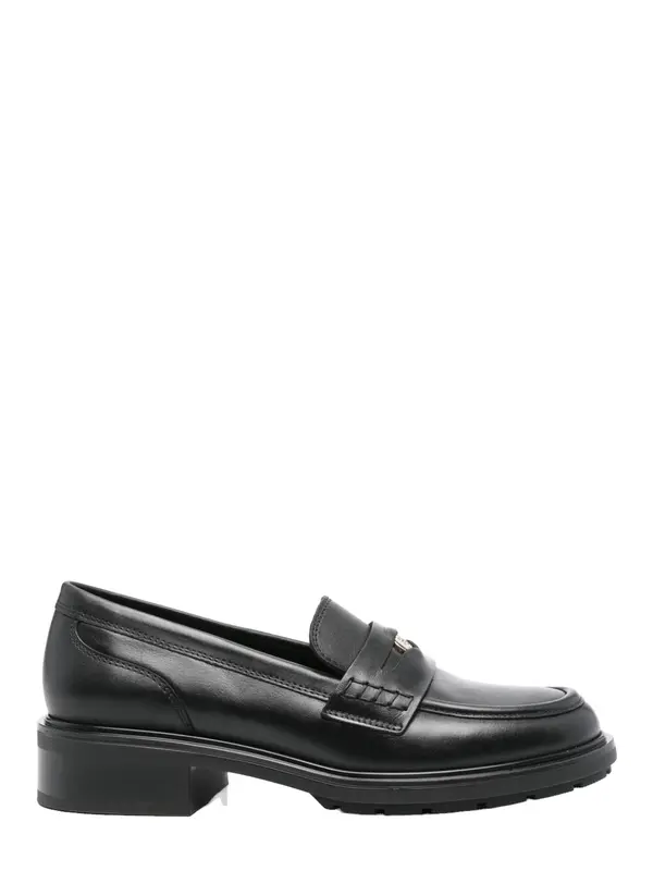 Tommy Hilfiger Penny-slot Leather Loafers - Black