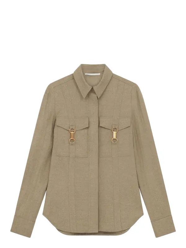 Stella McCartney Flannel Wool Shirt - Neutrals