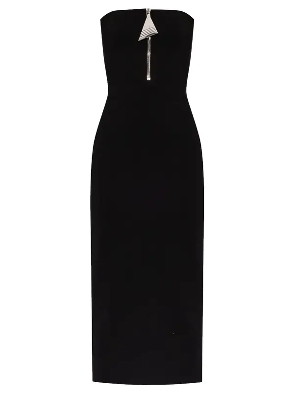 Attico Strapless Midi Dress - Black