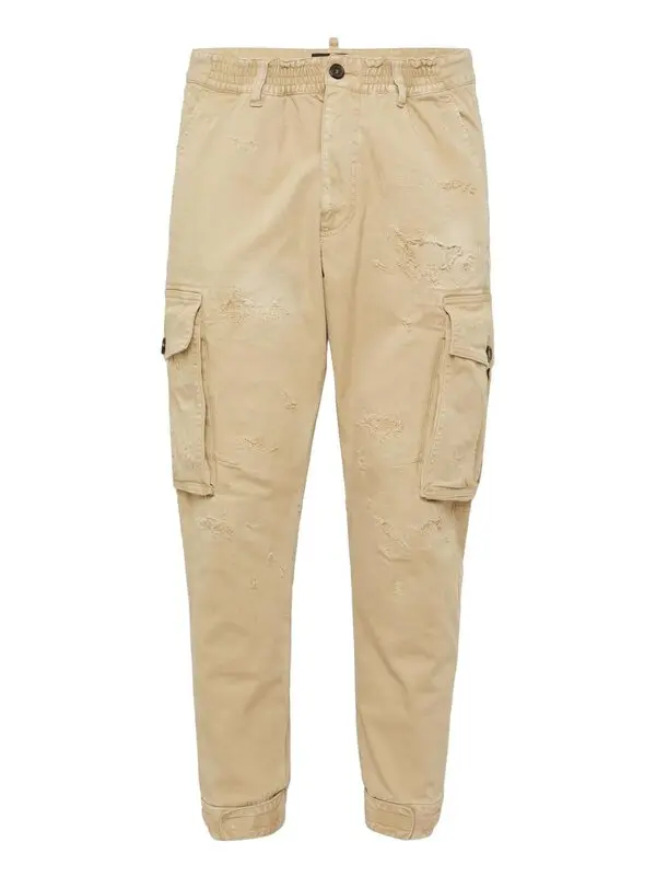 Dsquared2 Cyprus Ripped Cargo Trousers - Neutrals