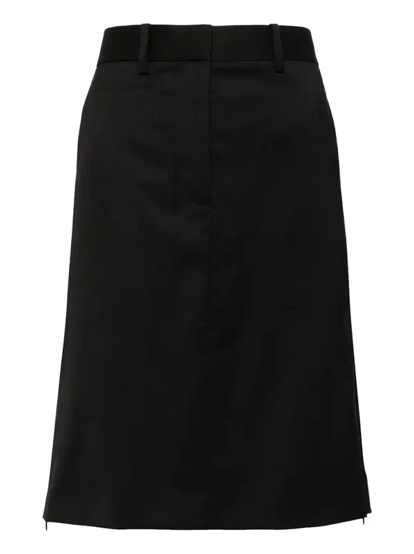 Helmut Lang Straight Wool Skirt - Black