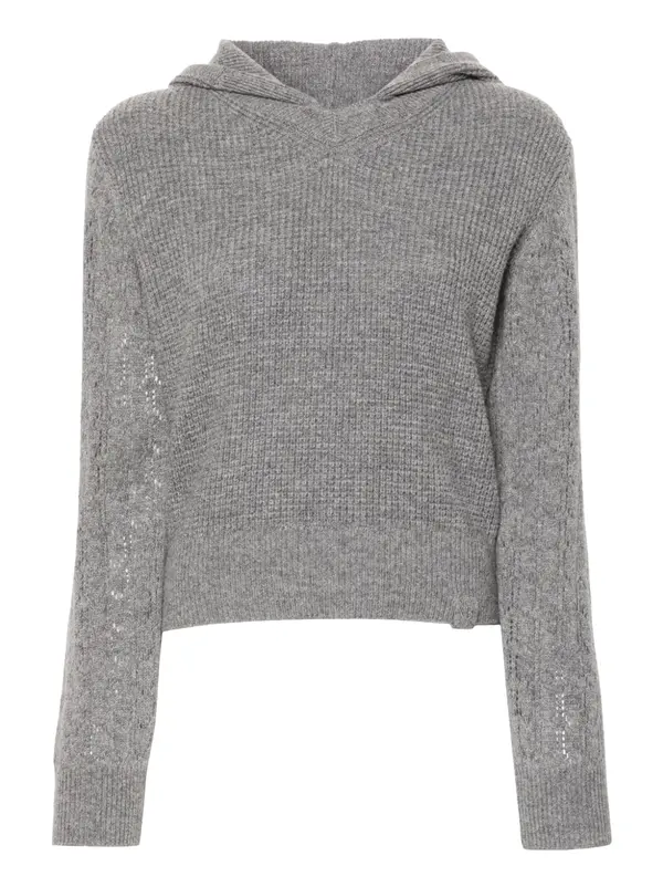 Victoria Beckham Hooded Wool Jumper - Grey