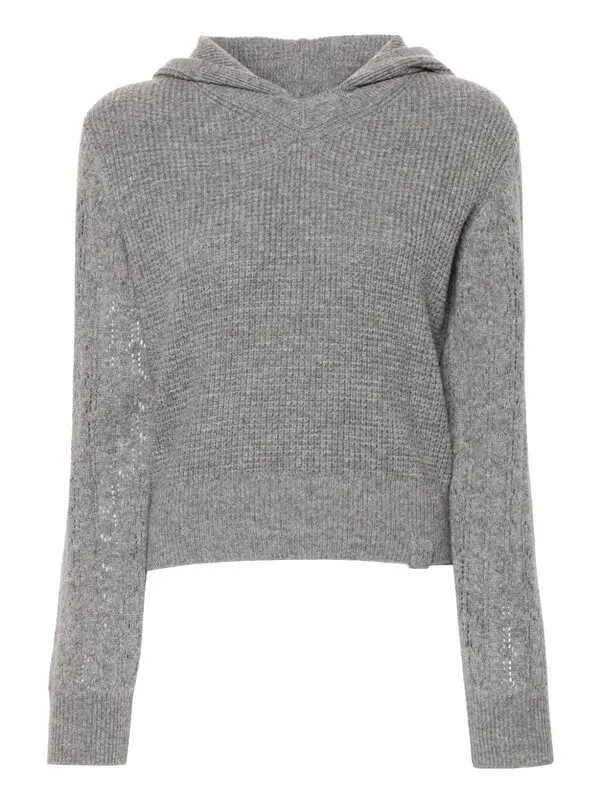 Victoria Beckham Hooded Wool Jumper - Grey