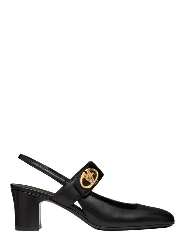 Valentino Garavani 60mm Vlogo Locker Mary-jane Slingback Pumps - Black