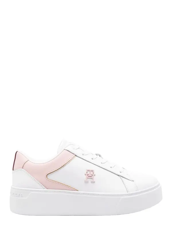 Tommy Hilfiger Court 45mm Leather Flatform Sneakers - White