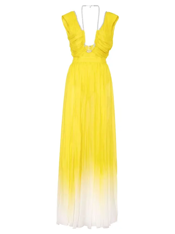 Philipp Plein V-neck Maxi Dress - Yellow