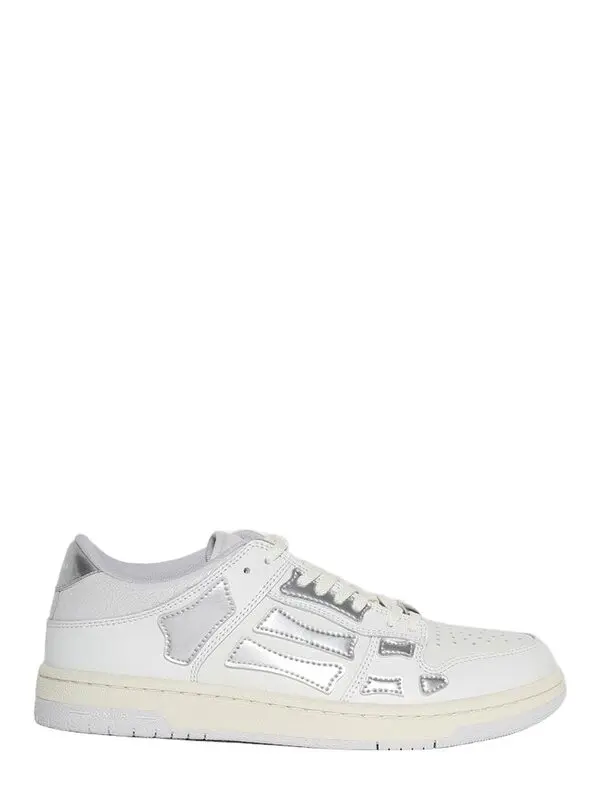 Amiri Metallic Skel Top Low Sneakers - White Silver