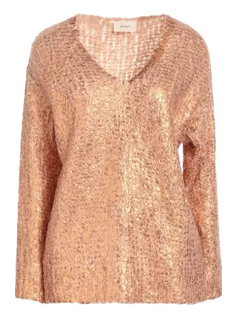 VICOLO Metallic Knit Sweater - Orange