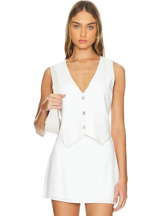 Show Me Your Mumu Vicky Vest - White Linen