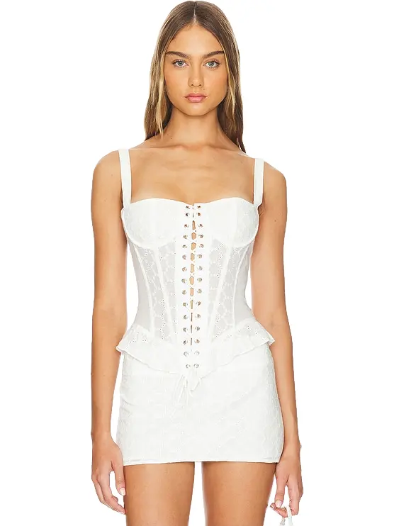 Lioness Prophecy Tie Up Corset - Porcelain