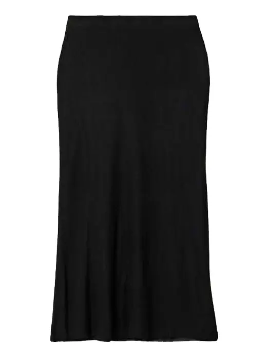 Khaite Leema Ribbed-jersey Midi Skirt - Black